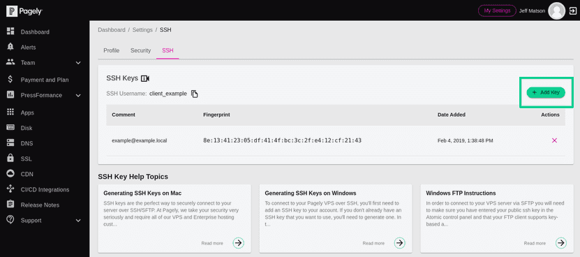 Adding SSH Keys to Atomic | Pagely Quickstart Adding SSH Keys to Atomic | Pagely Quickstart
