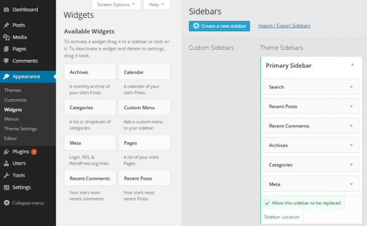 Custom Sidebars: Create Multiple Sidebar Widget Areas